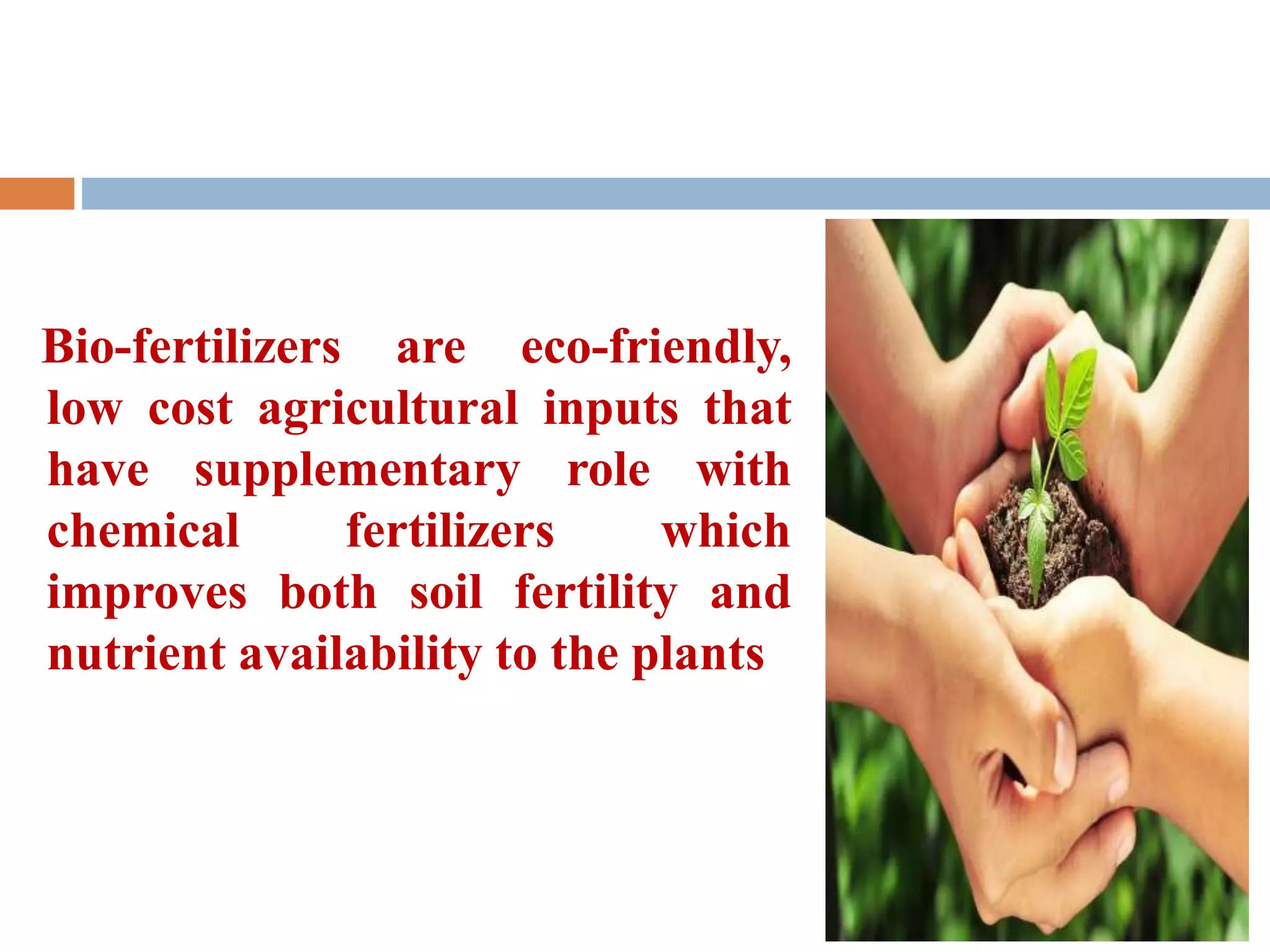 Role of biofertilizers in Horticulture | PPTX