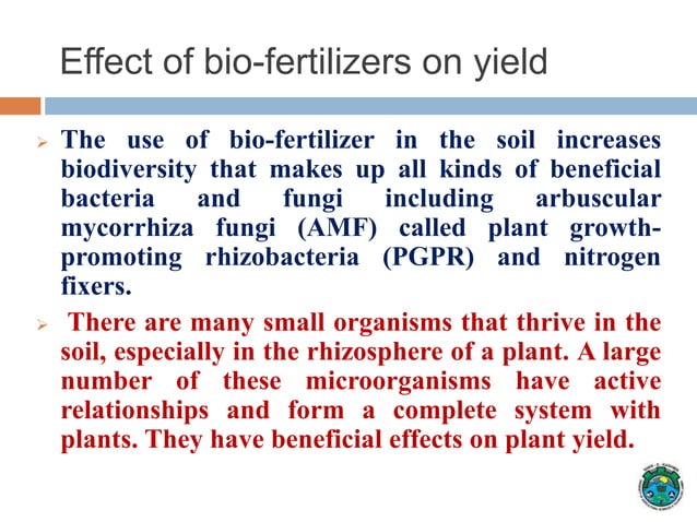 Role of biofertilizers in Horticulture | PPTX