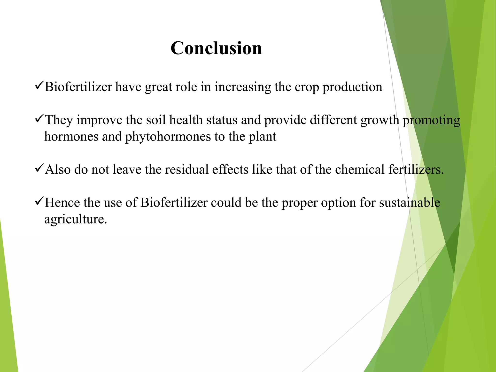 Role of biofertilizer in agriculture | PPTX