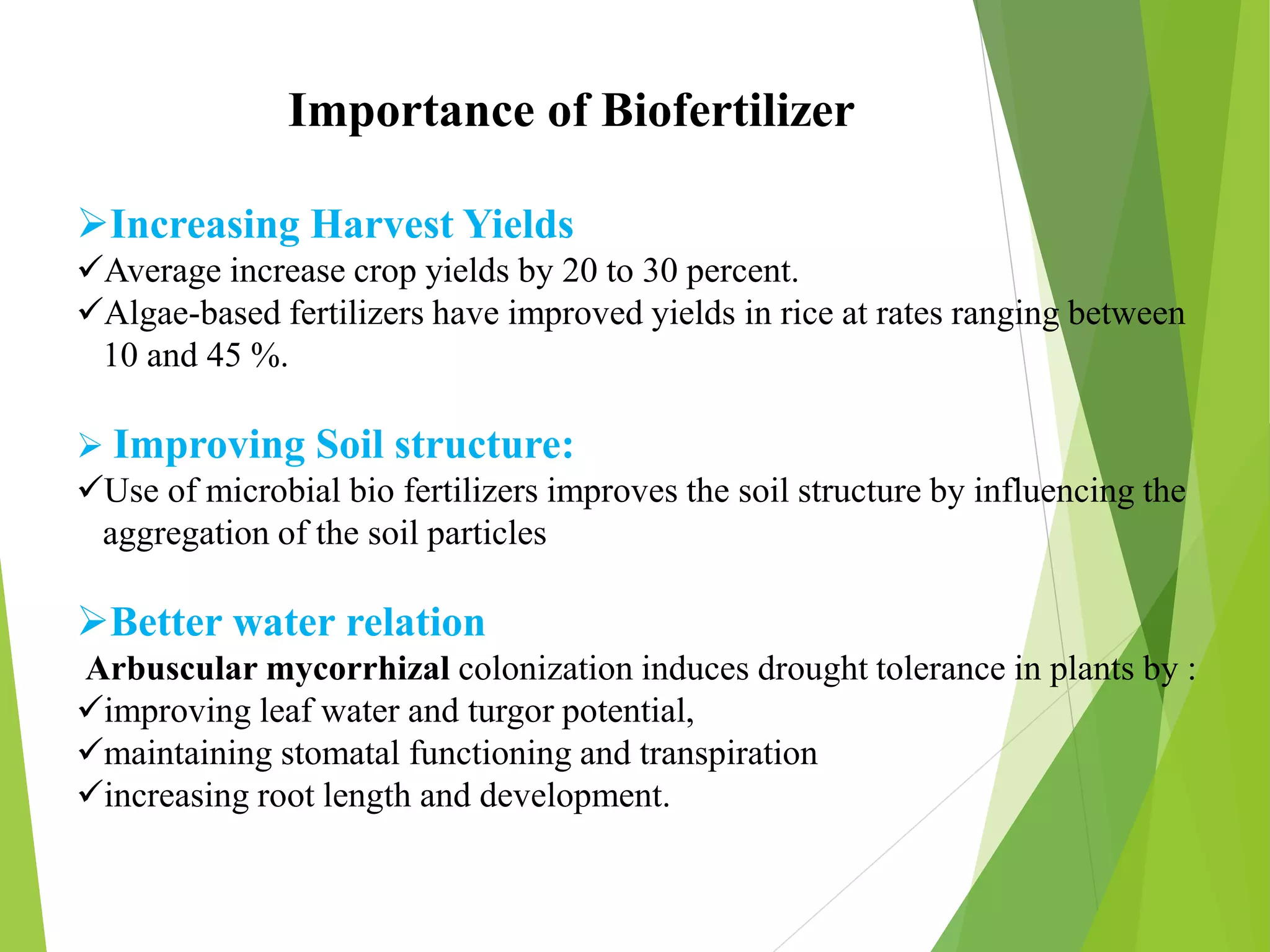 Role of biofertilizer in agriculture | PPTX