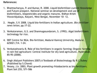 Role of biofertilizer in agriculture | PPTX