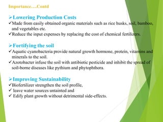 Role of biofertilizer in agriculture | PPTX