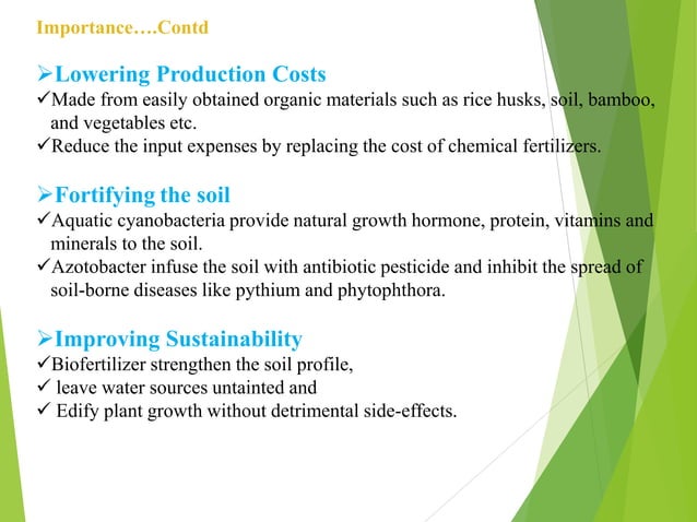 Role of biofertilizer in agriculture | PPTX | Agriculture | Industries