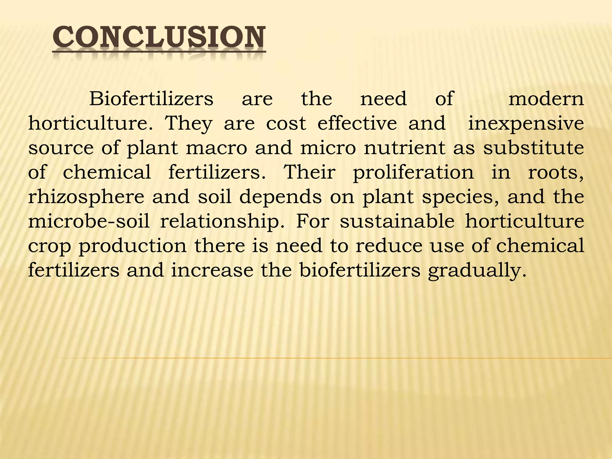 Role of biofertilizers | PPTX