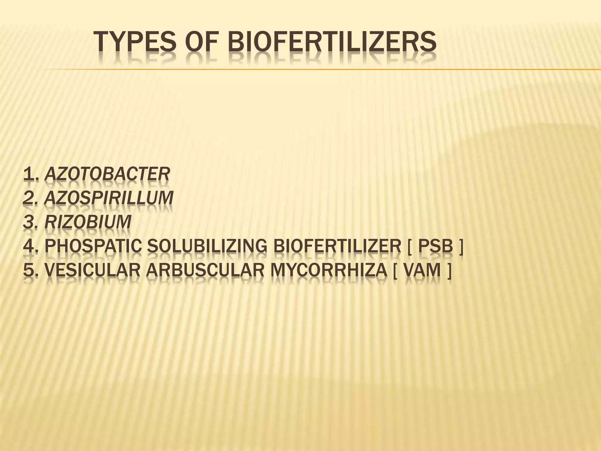 Role of biofertilizers | PPTX