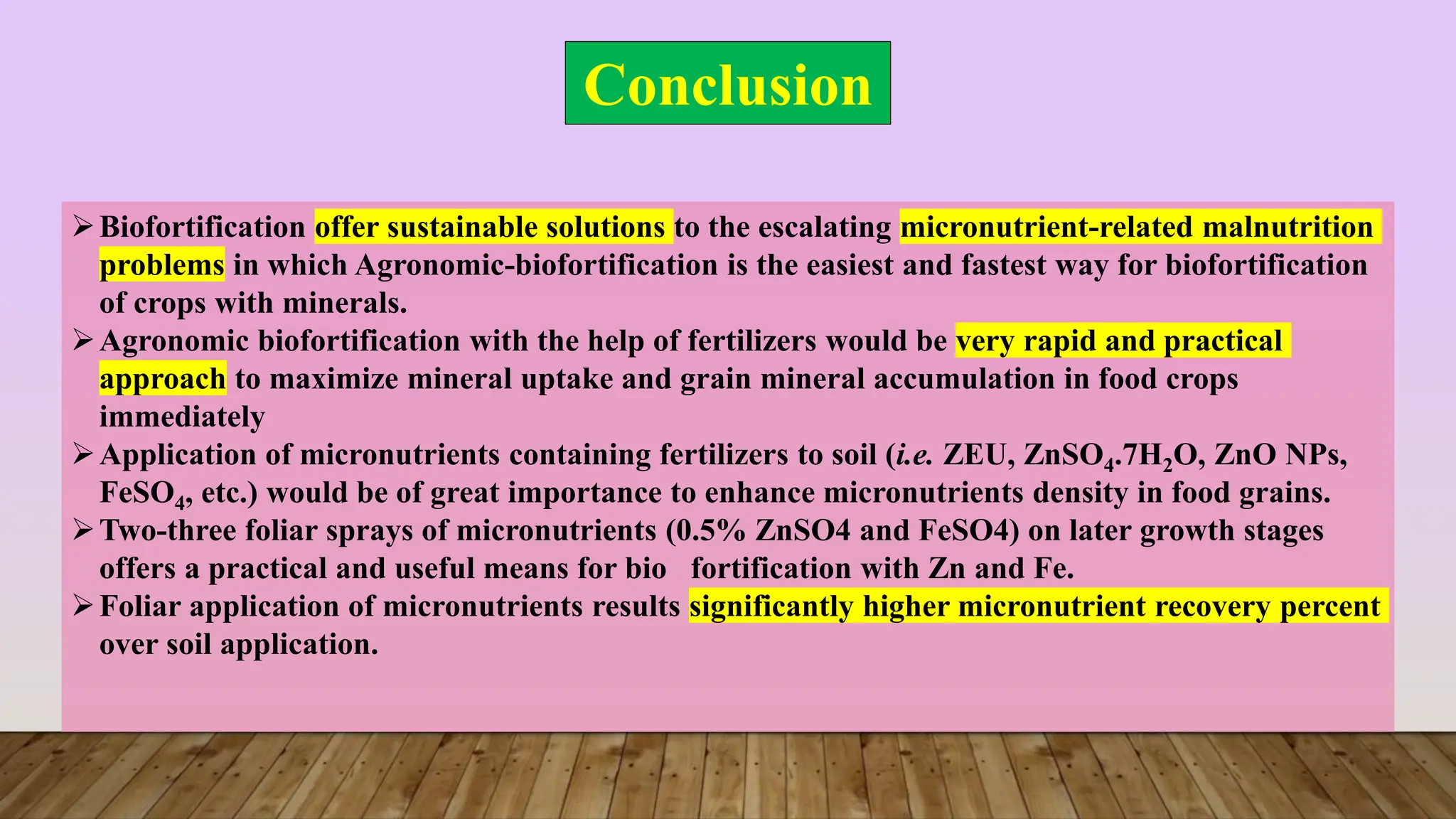 Role of Biofortification in Combating Zinc & Iron Deficiency | PPTX