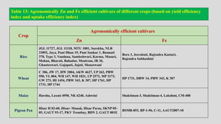Role of Biofortification in Combating Zinc & Iron Deficiency | PPTX