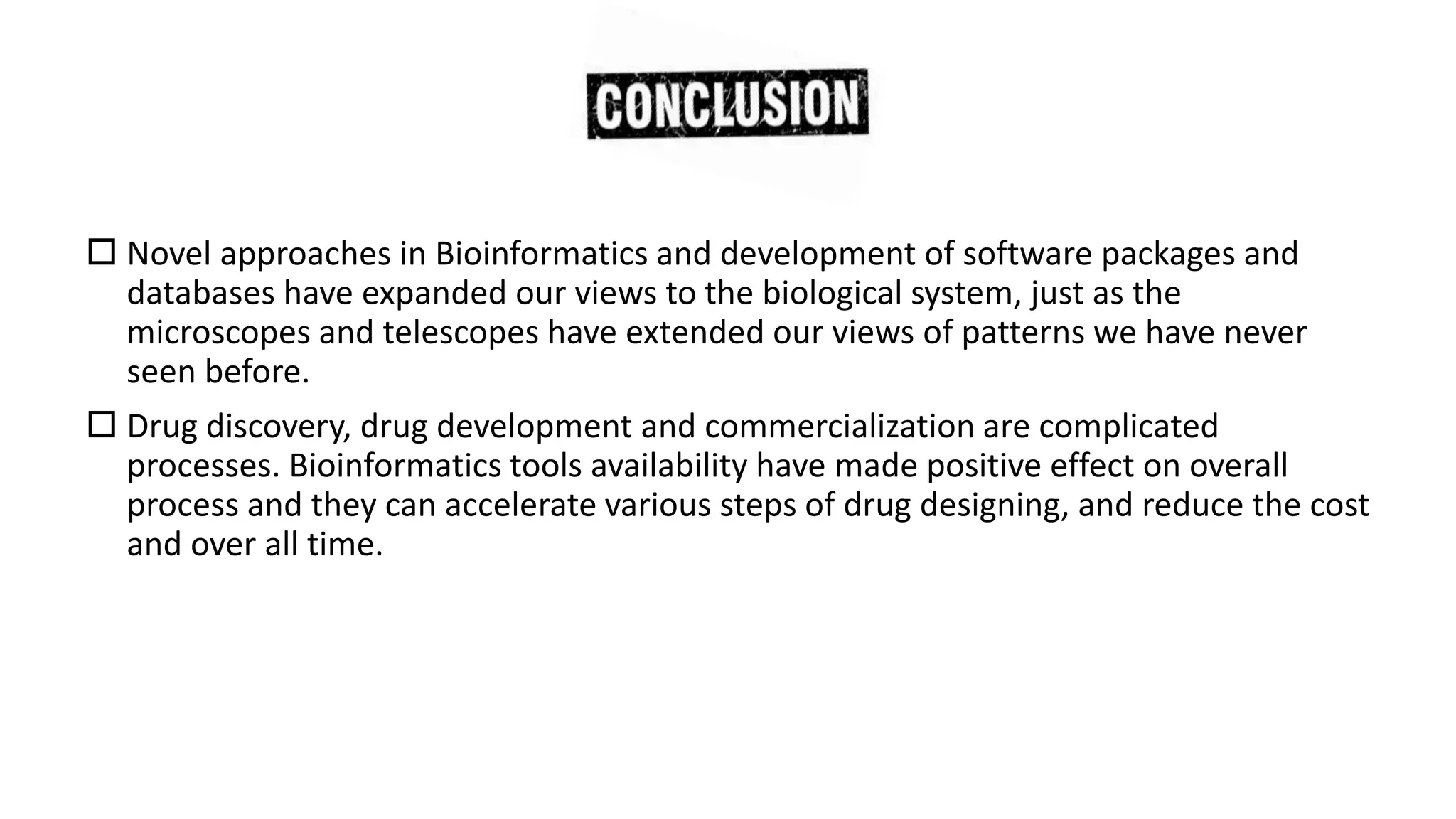 Role of bioinformatics in drug designing | PPTX