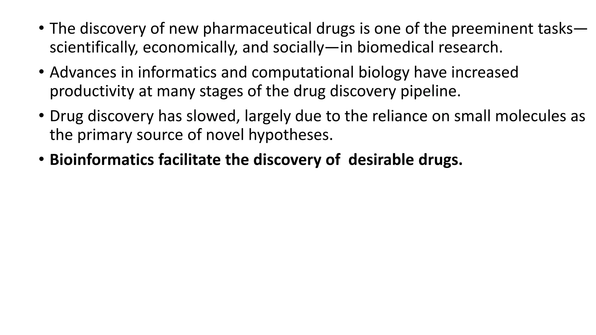 Role of bioinformatics in drug designing | PPTX