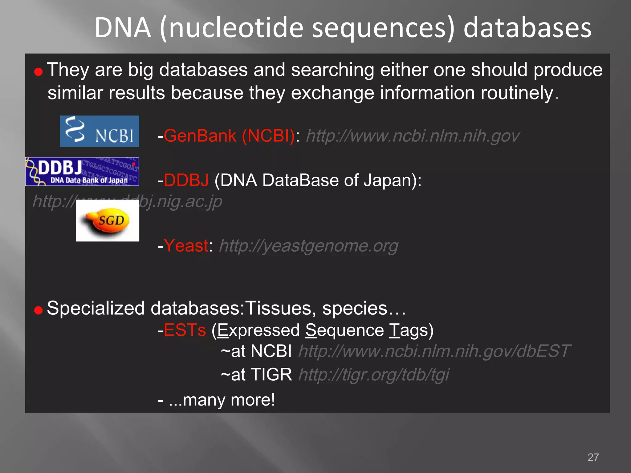Role of bioinformatics in life sciences research | PPT