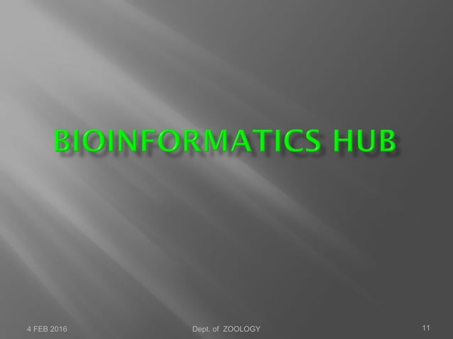 Role of bioinformatics in life sciences research | PPT | Databases ...
