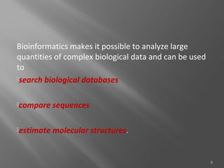 Role of bioinformatics in life sciences research | PPT