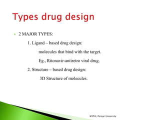 Role of bioinformatics of drug designing | PPTX