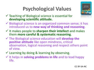 Role of biology teacher in inculcating biological science | PPTX