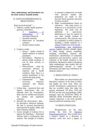 Role of Biostatistician and Biostatistical Programming in Epidemiological Studies - Pepgra | PDF