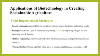 Role of biotechnology in creating sustainable agriculture(presentation ...
