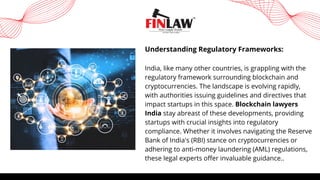 Role of Blockchain Lawyers in Indian Startups: Navigating Legal Complexities | PDF