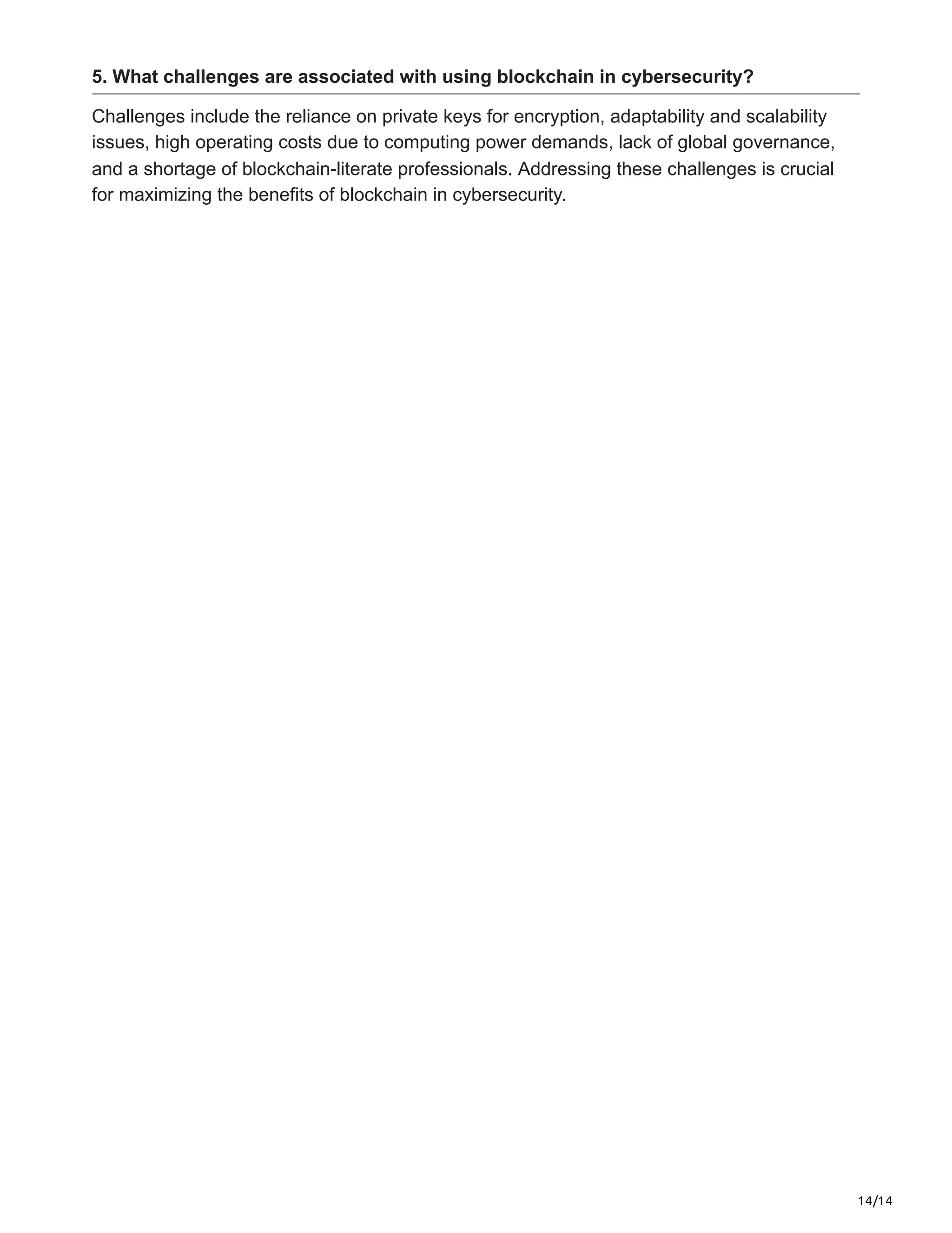 Role of Blockchain Technology in Cybersecurity | PDF