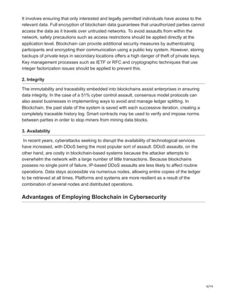 Role of Blockchain Technology in Cybersecurity | PDF