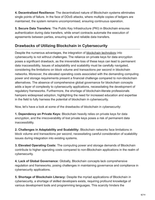 Role of Blockchain Technology in Cybersecurity | PDF | Technology ...