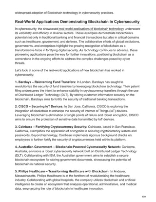 Role of Blockchain Technology in Cybersecurity | PDF | Technology Industry | Industries