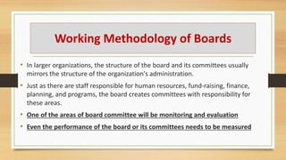 Role of Board in Monitoring Evaluation | PPTX