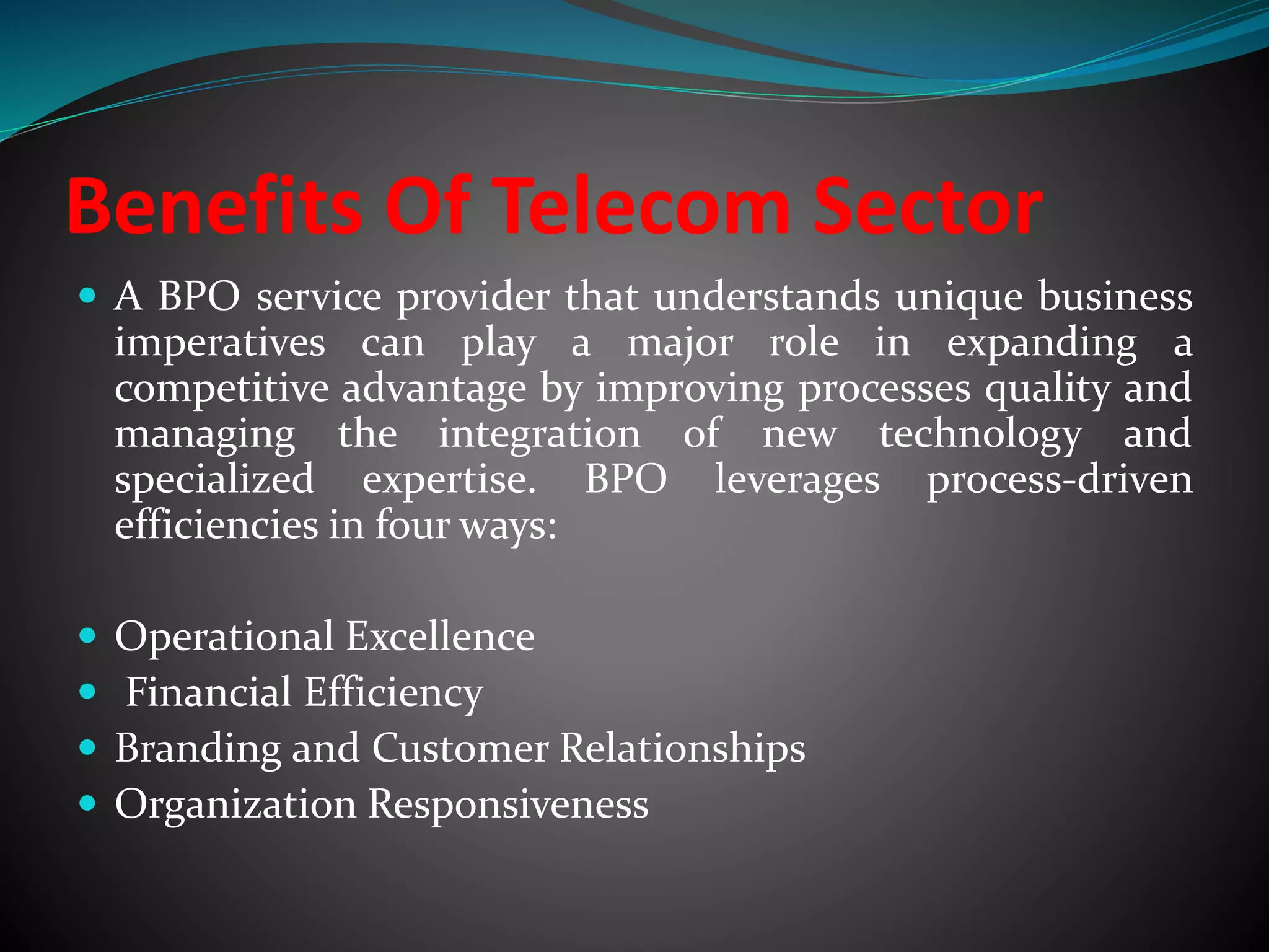 Role of bpo in telecom sector | PPTX