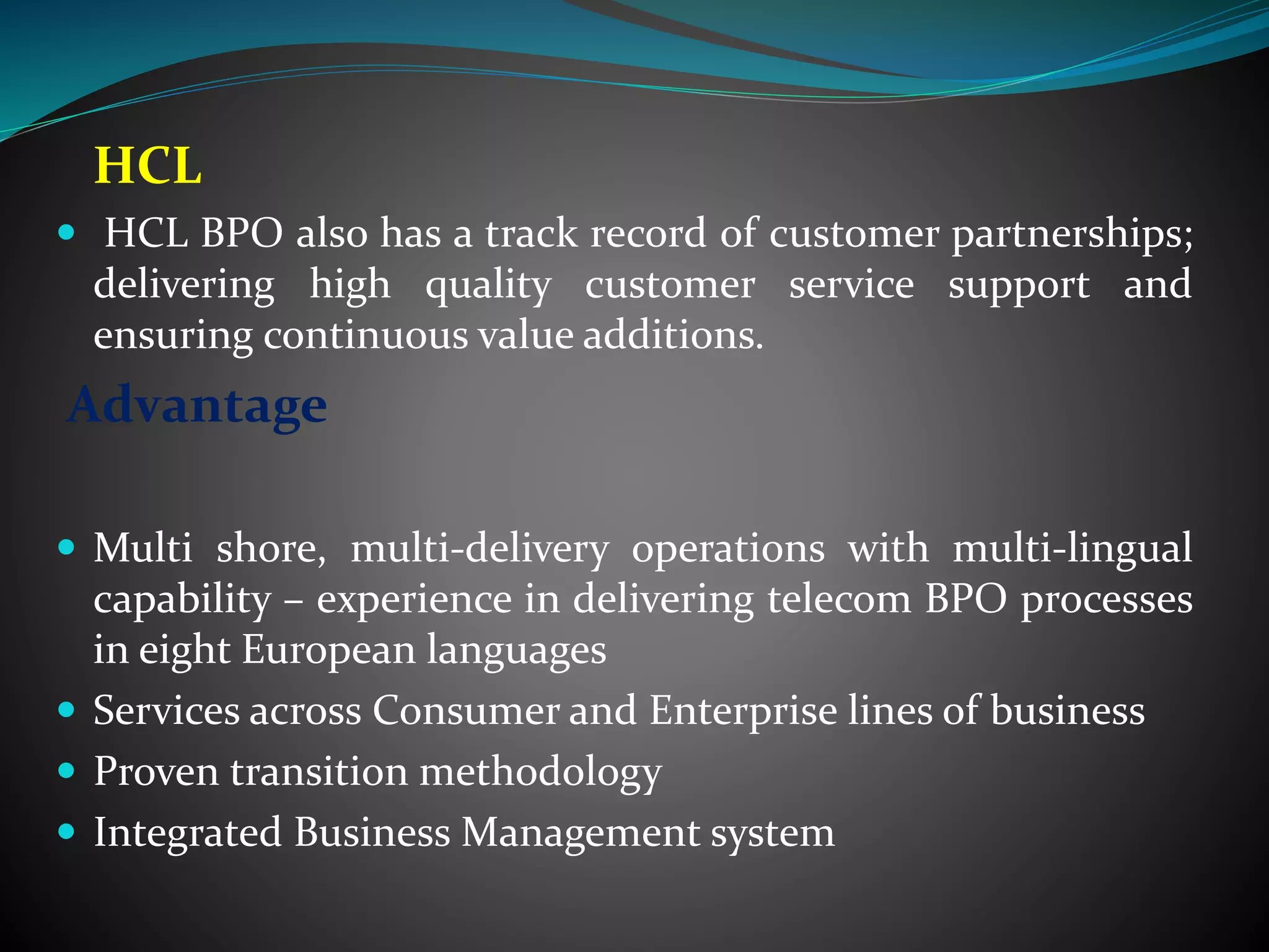 Role of bpo in telecom sector | PPTX