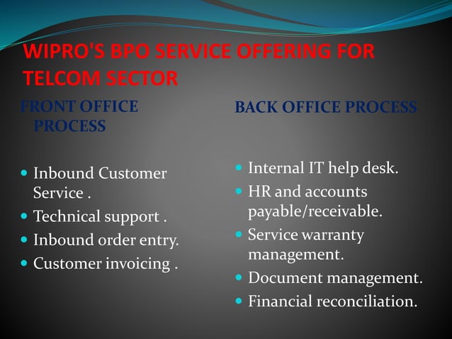 Role of bpo in telecom sector | PPTX