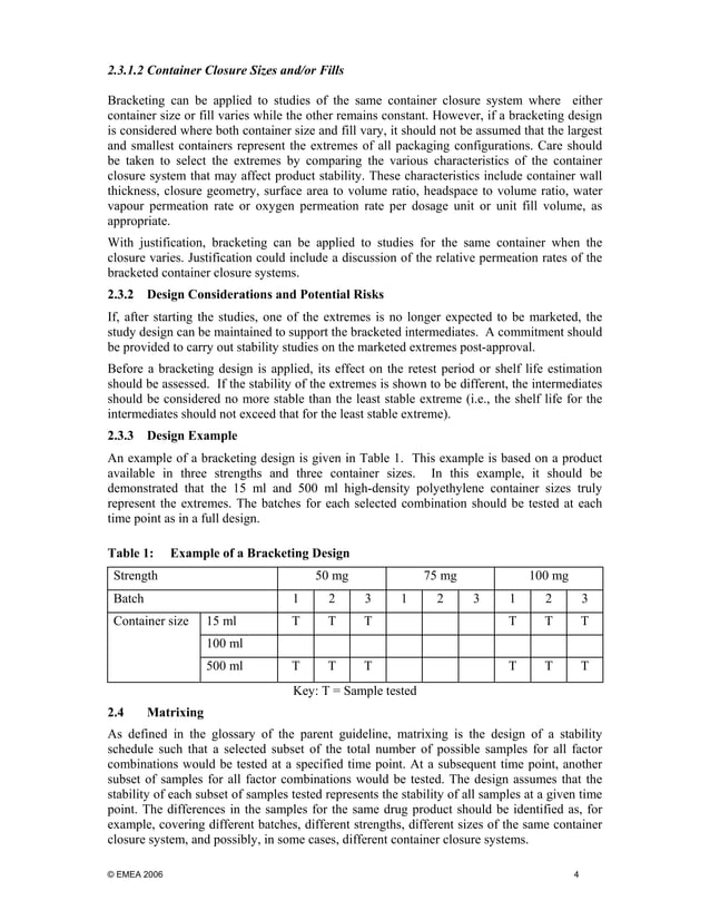 Role of bracketing & matrixing during stability study | PDF ...