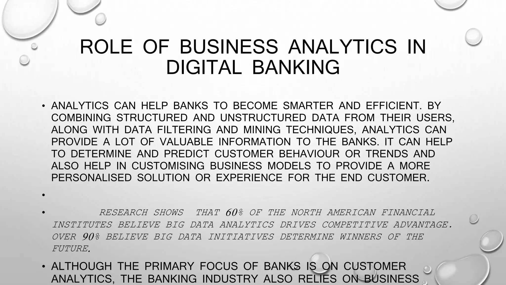 Role of business analytics in digital banking | PPT