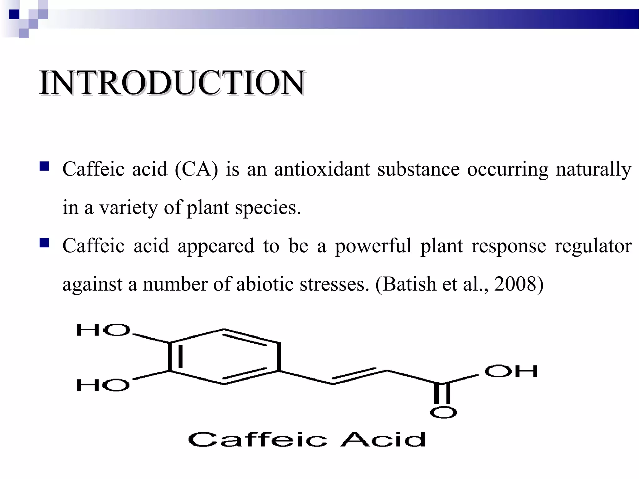 Role of caffeic acid in mitigating salt stress in plants | PPT