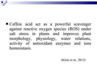 Role of caffeic acid in mitigating salt stress in plants | PPT