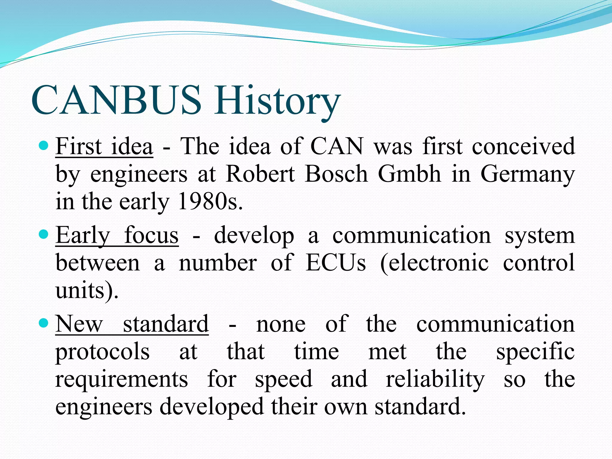 Role of CAN BUS in automotives | PPT