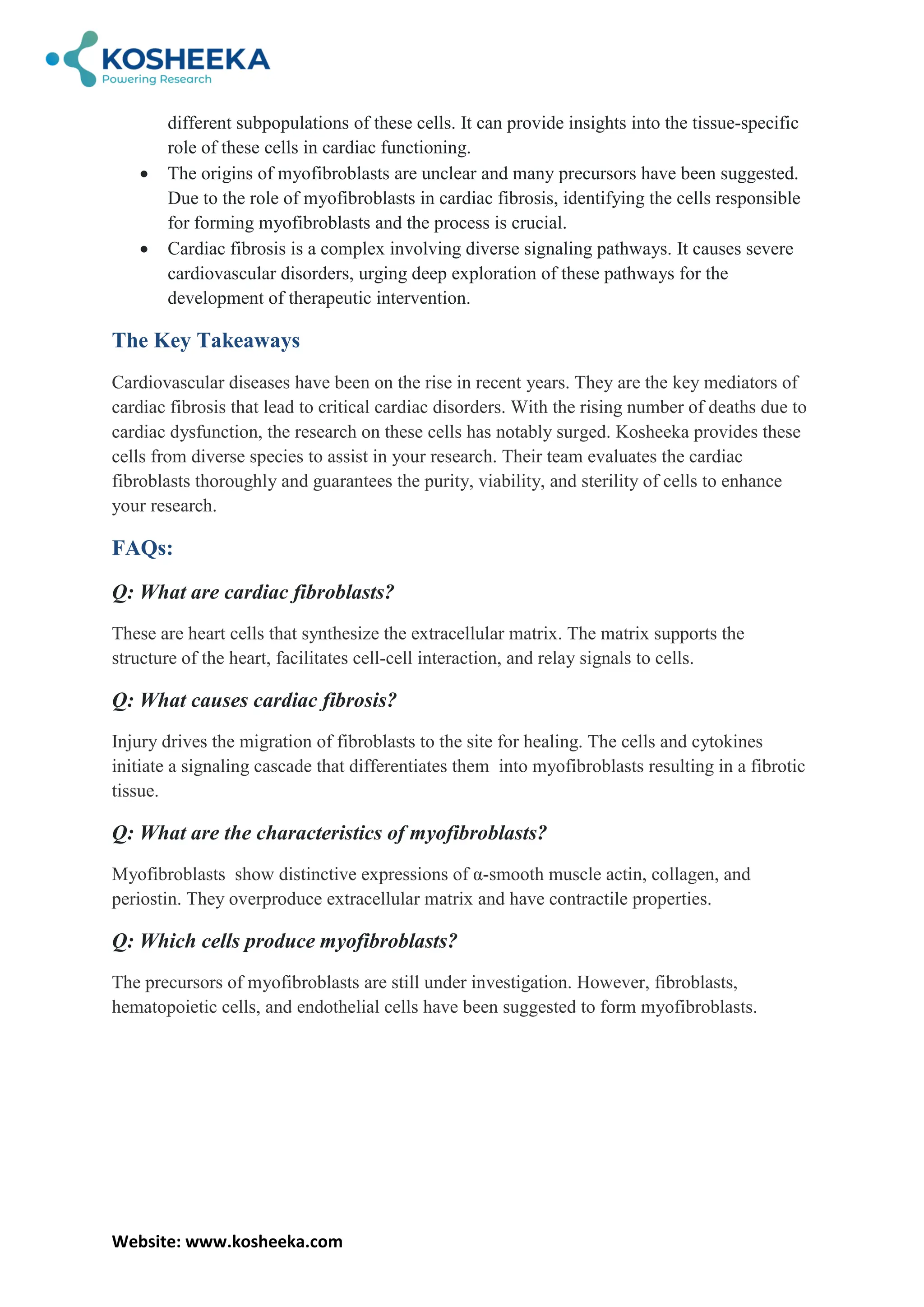 Role of Cardiac Fibroblasts in Cardiac Functioning and Fibrosis | PDF