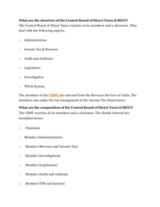 Role of CBDT in Indian Taxation System.pptx | Business Accounting ...