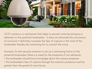 Role of CCTV Cameras in Sphere of crime Reduction | PDF