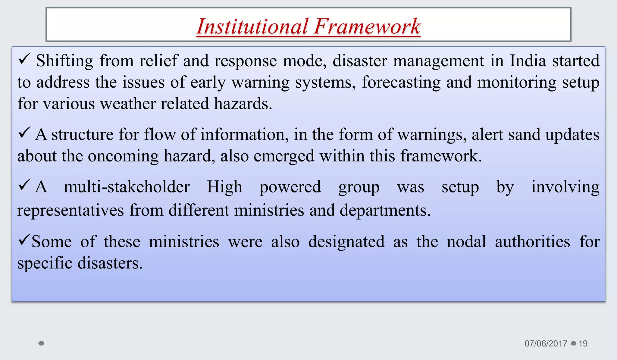 Role of central government in disaster management in india | PPTX