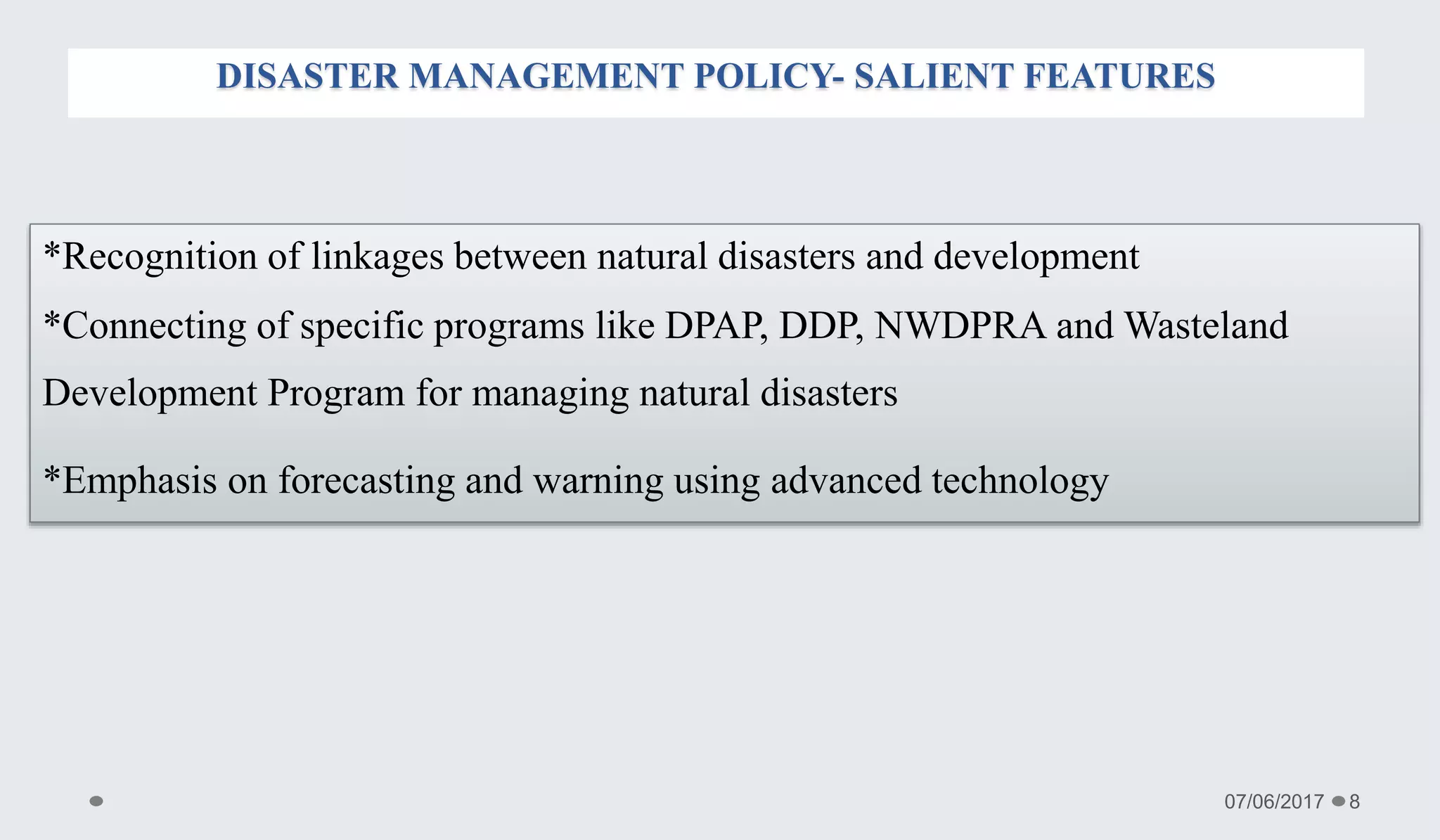 Role of central government in disaster management in india | PPTX