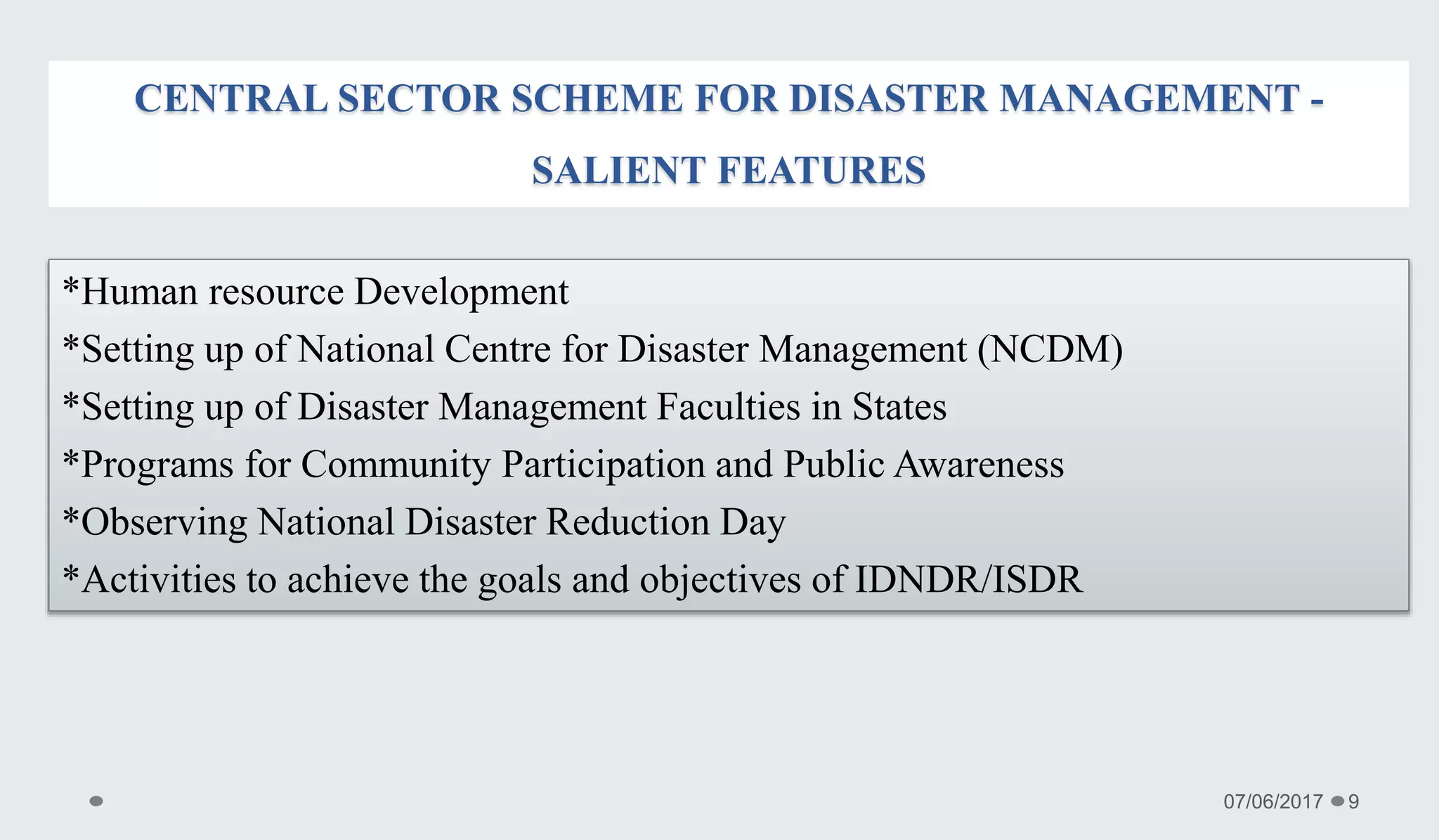 Role of central government in disaster management in india | PPTX