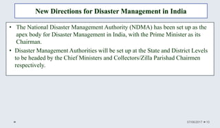 Role of central government in disaster management in india | PPTX