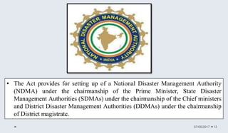Role of central government in disaster management in india | PPTX
