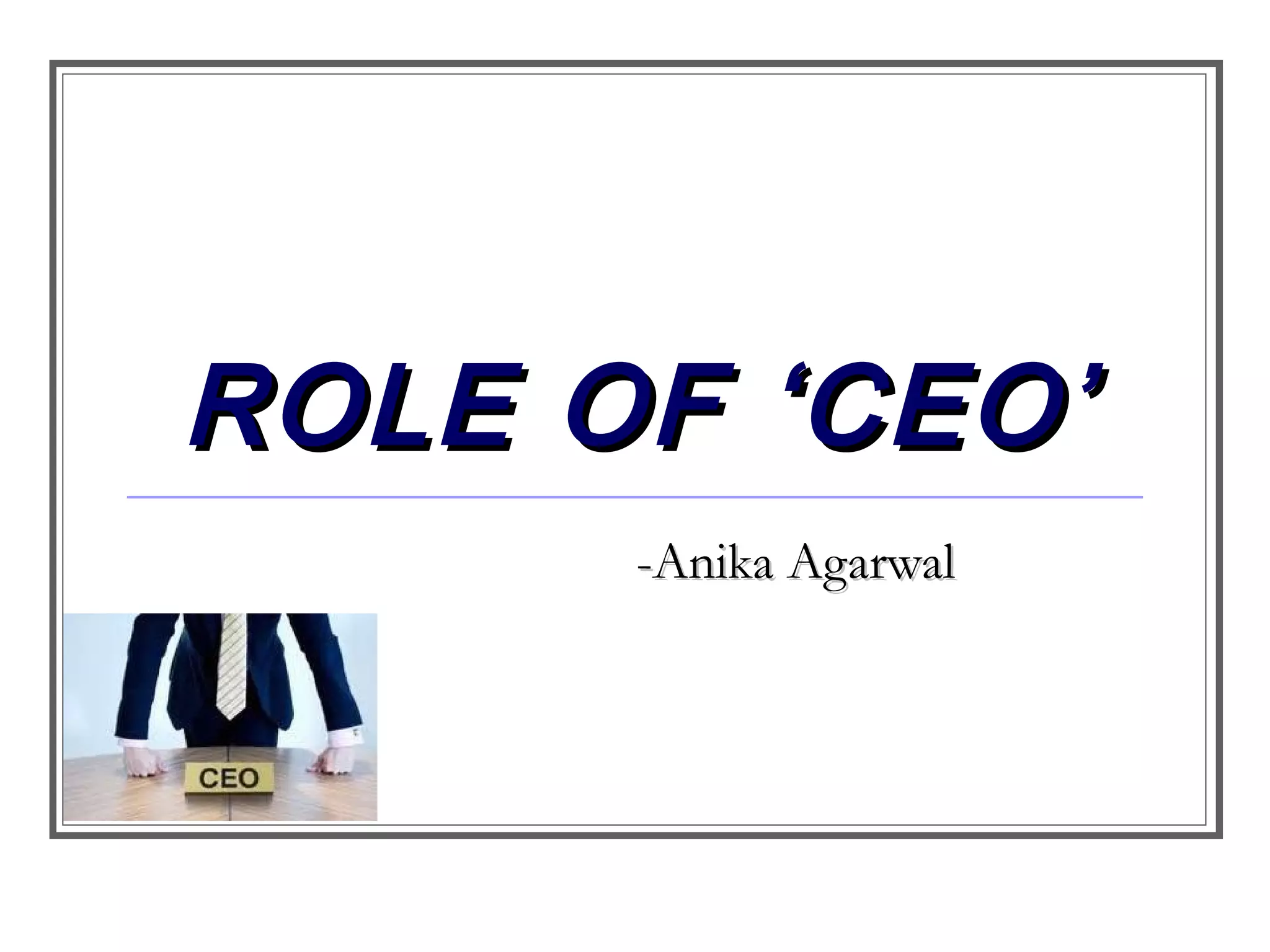 Role of ‘ceo’ | PPT