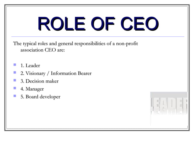 Role of ‘ceo’ | PPT