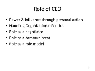 Role Of C E O In C G | PPT