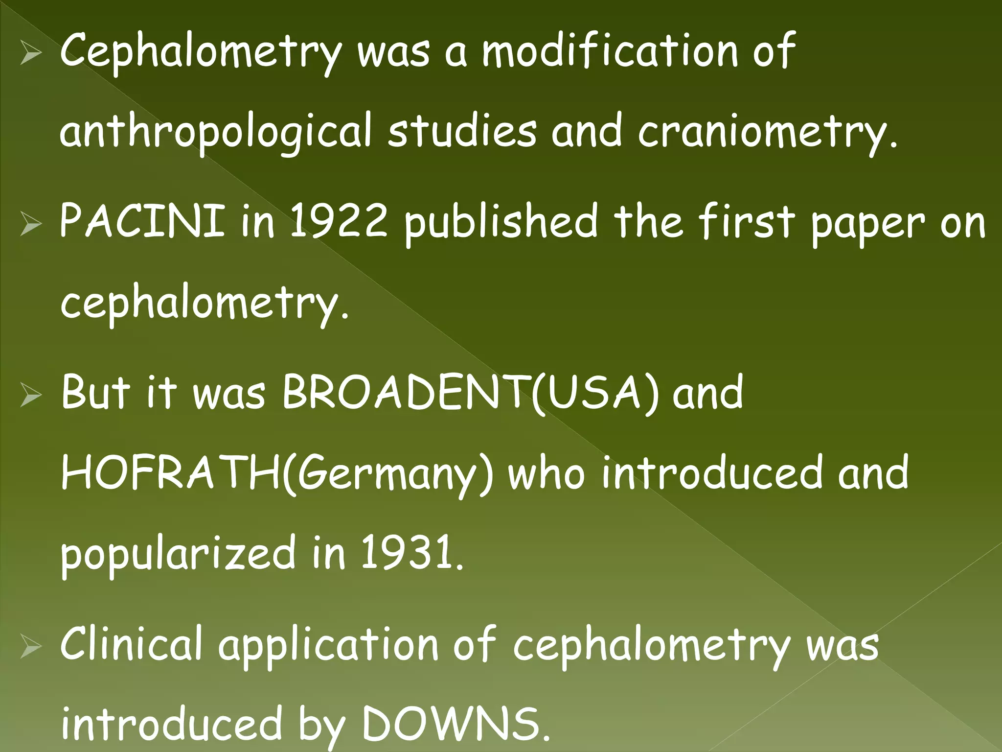 Role of cephalometry and panoramic radiographs in orthodontics. | PPTX