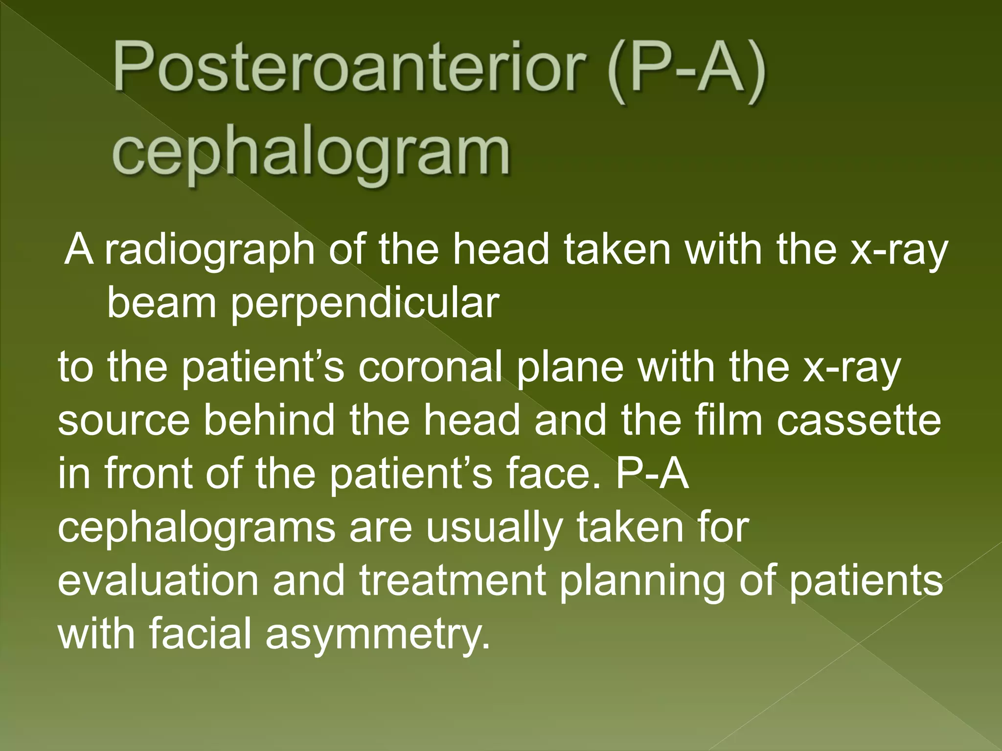 Role of cephalometry and panoramic radiographs in orthodontics. | PPTX
