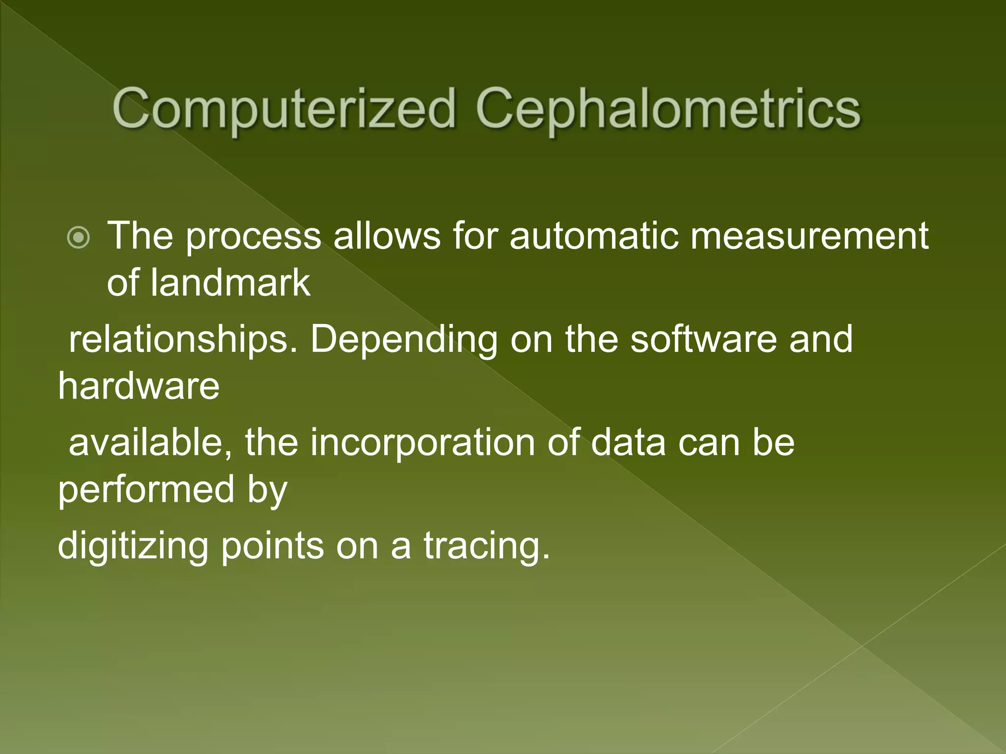 Role of cephalometry and panoramic radiographs in orthodontics. | PPTX