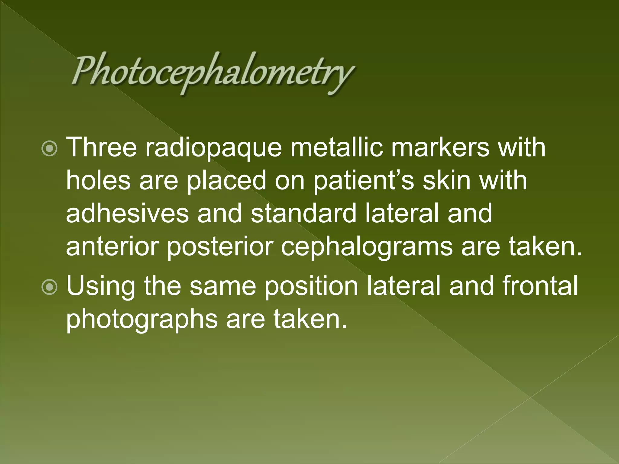 Role of cephalometry and panoramic radiographs in orthodontics. | PPTX