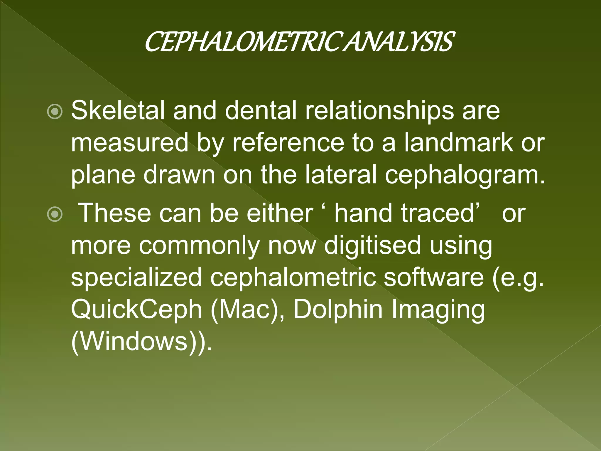Role of cephalometry and panoramic radiographs in orthodontics. | PPTX